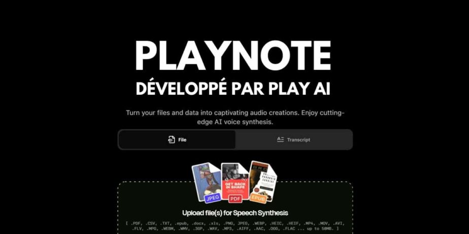 PlayNote (Play AI) : transformer vos PDF et textes en podcasts